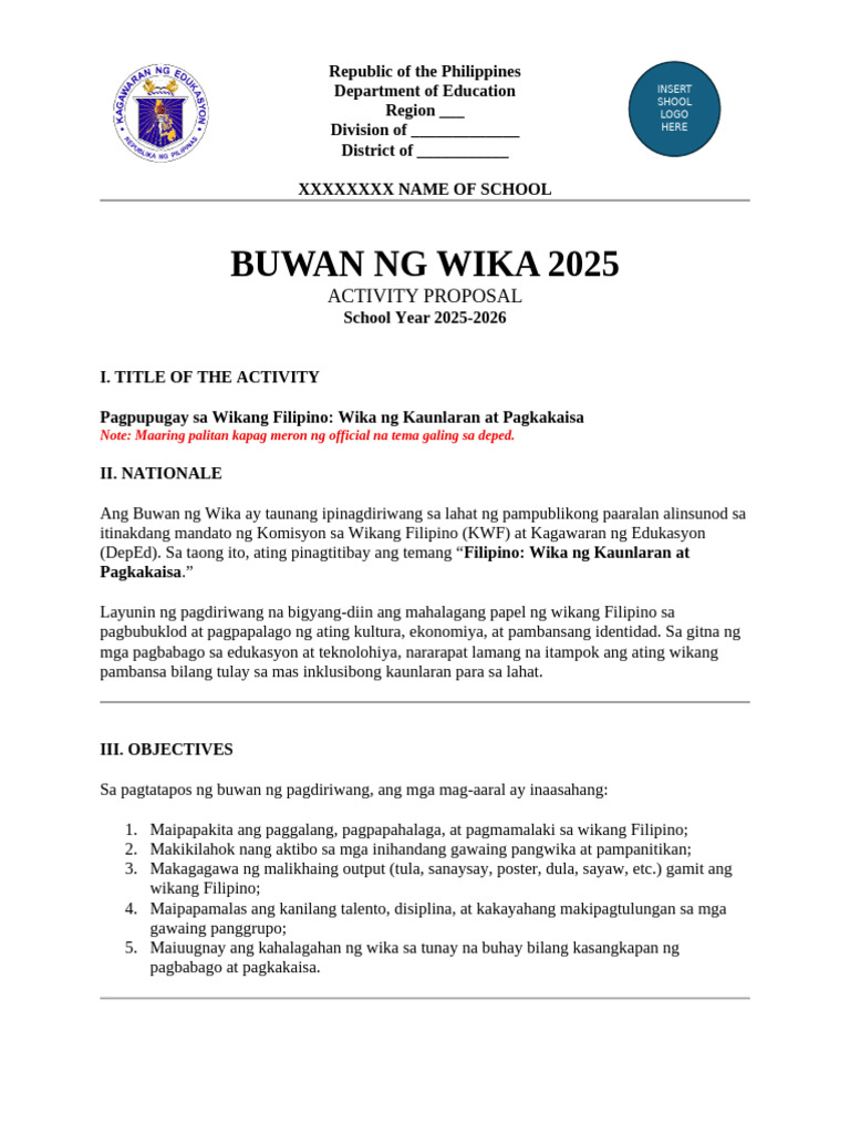 BNW 2025 Activity Design | PDF