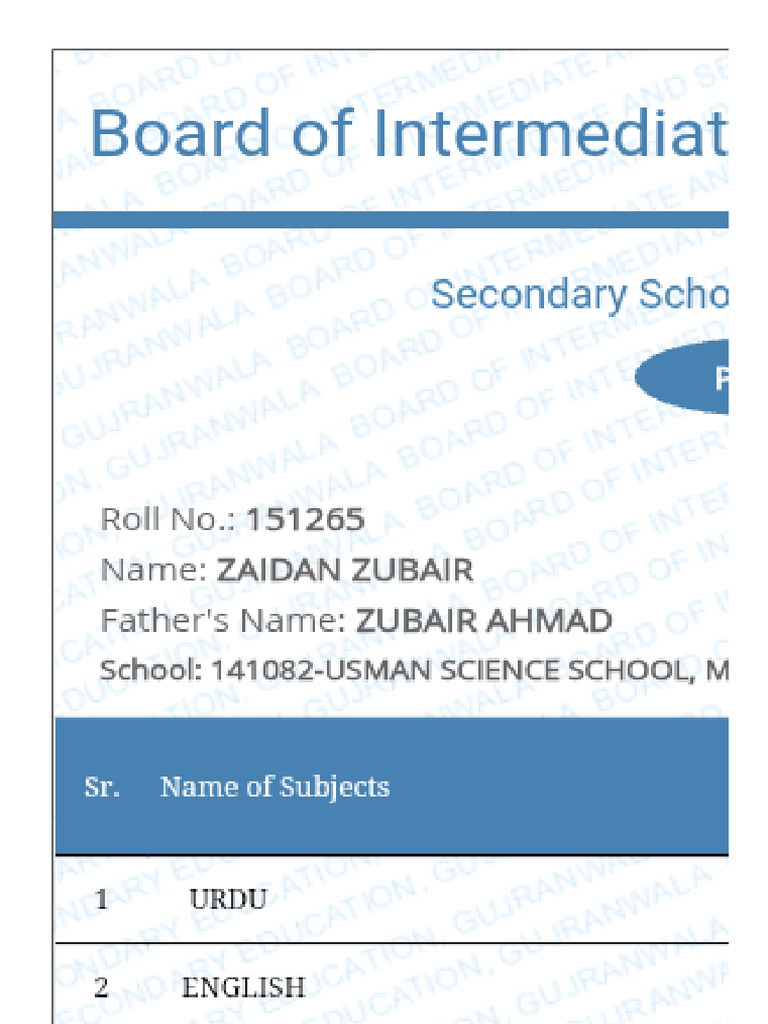 Result Card | PDF