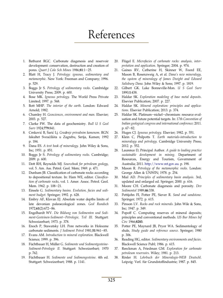 References | PDF | Rock (Geology) | Sedimentary Rock