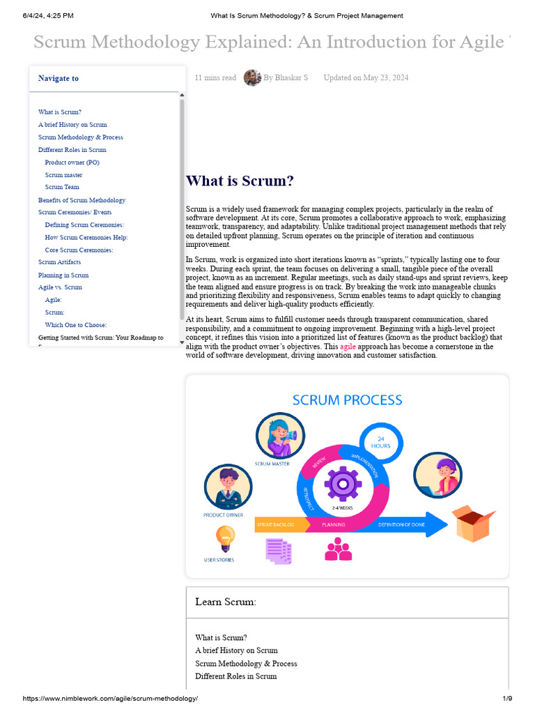 What Is Scrum Methodology - & Scrum Project Management | PDF | Scrum ...