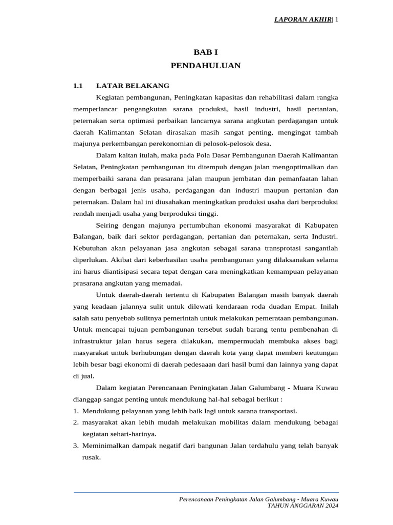 Peningkatan Jalan Galumbang 2024 | PDF
