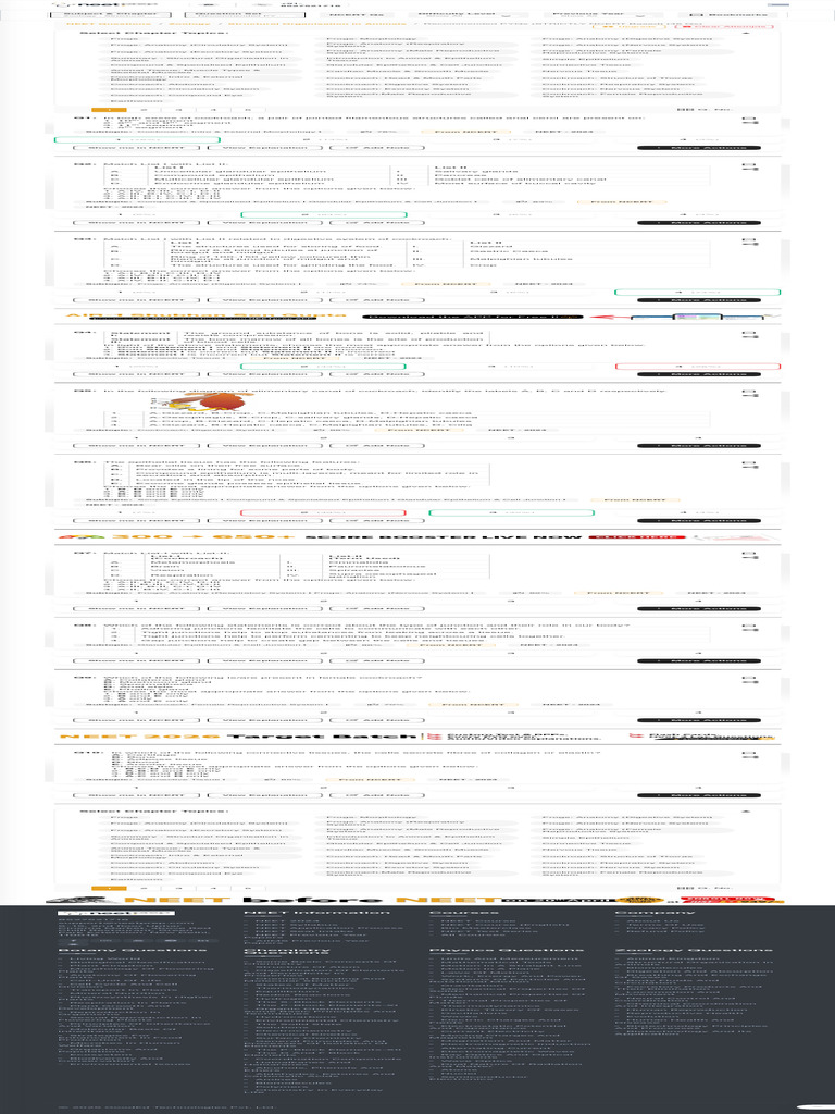Recommended PYQs (STRICTLY NCERT Based) Structural Organisation in Animals Zoology NEET Practice ...