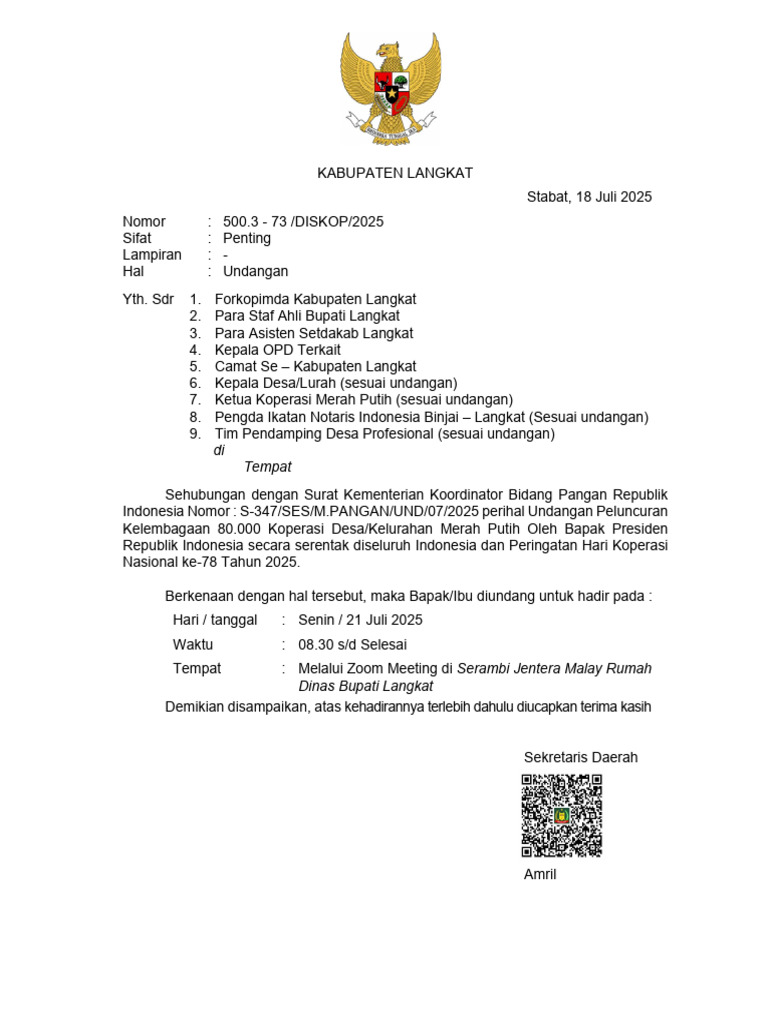 Surat Undangan Launching KMP | PDF