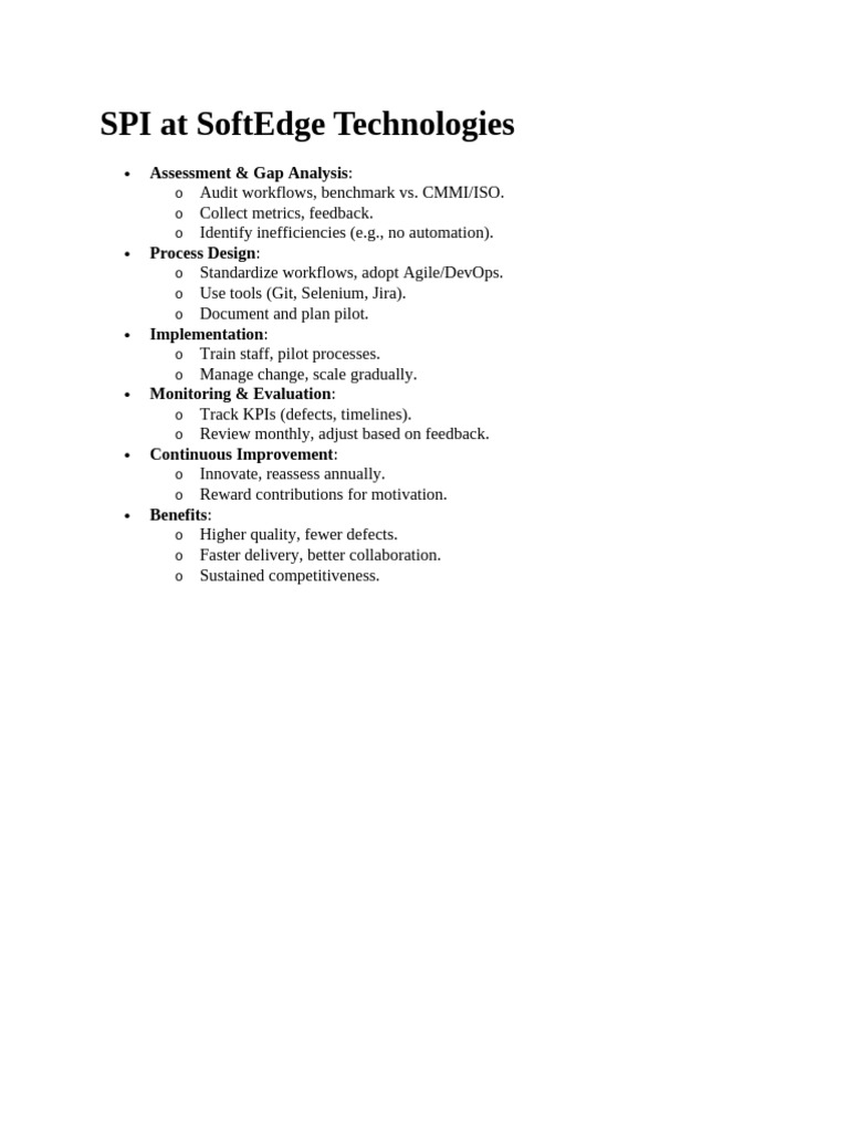 SPI at SoftEdge Technologies | PDF
