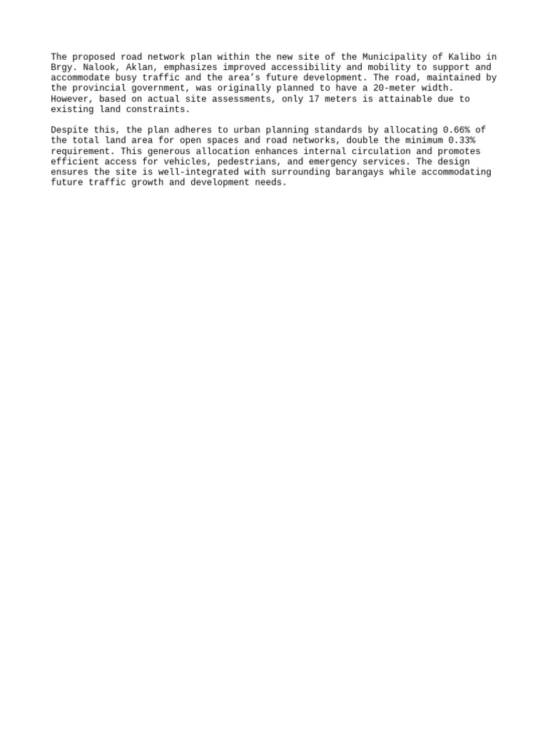 Kalibo Road Network Plan Overview | PDF