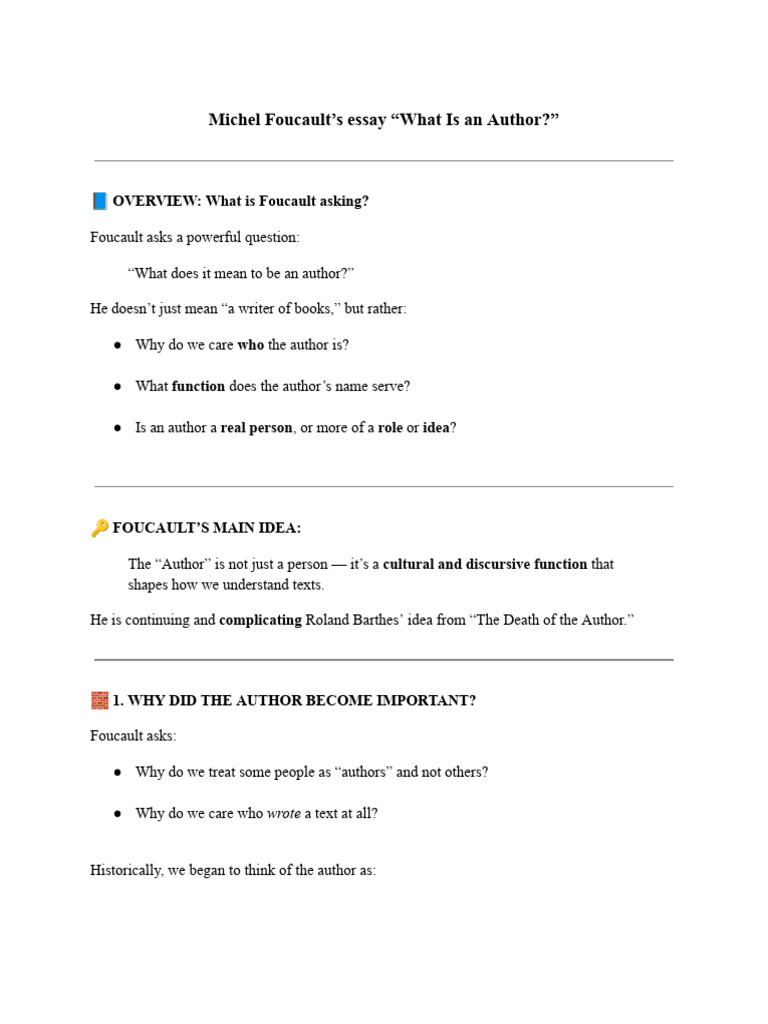 What Is An Author - Michel Foucault II | PDF | Discourse | Liberal Arts ...