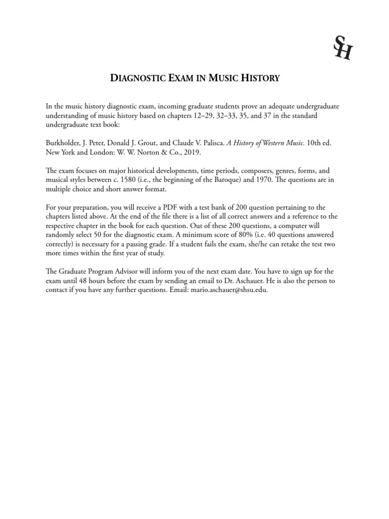 Music History-Diagnostic Exam Prep | PDF | Opera | String Quartet