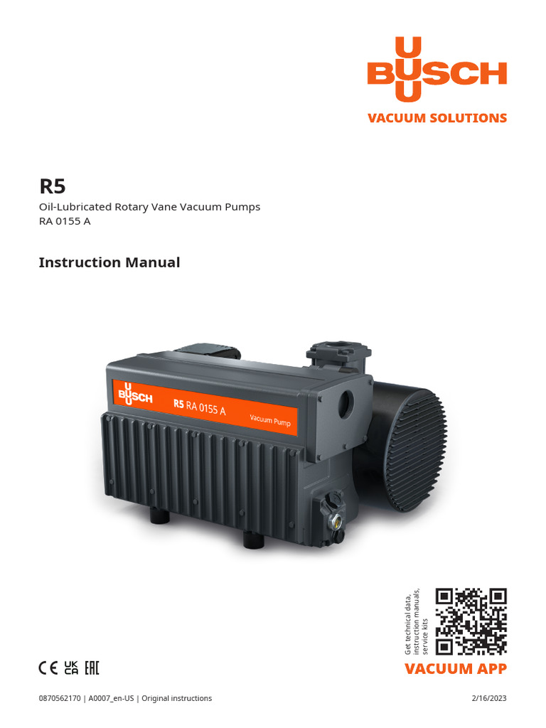 R5 RA 0155 A Vacuum Pump Manual | PDF | Electromagnetic Compatibility ...