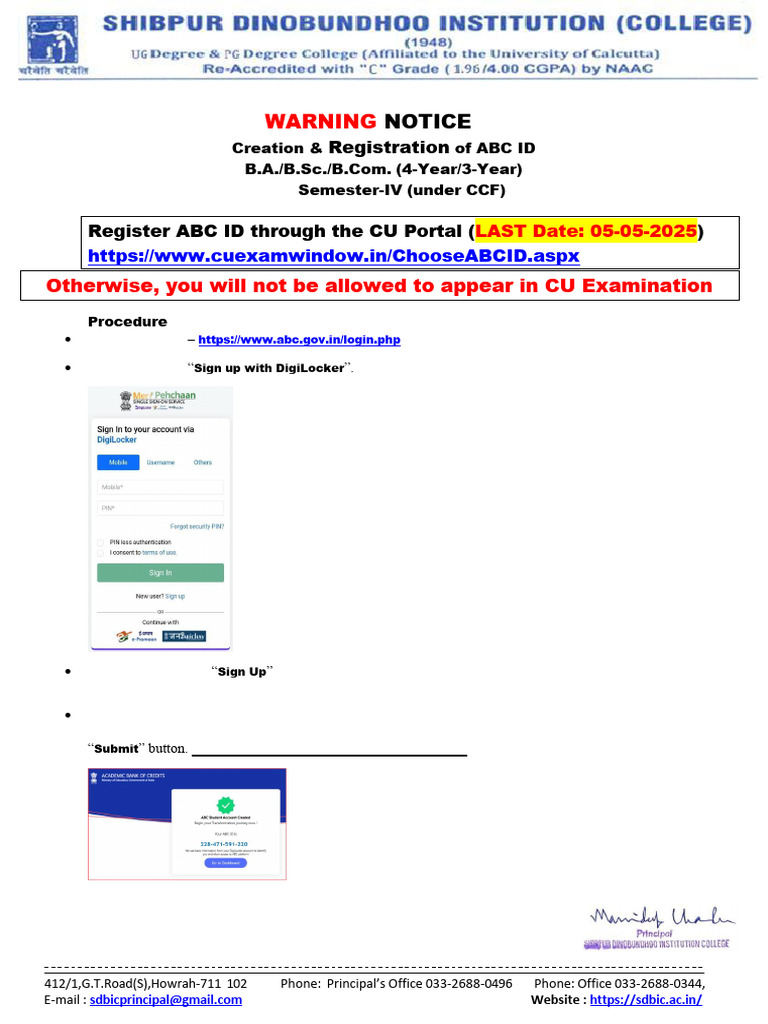 ABC ID Registration Guide for Students | PDF