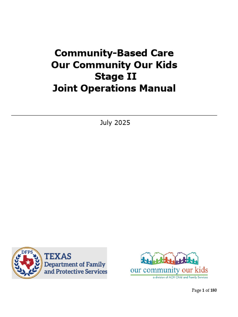 03w CBC Operations Manual | PDF | Child Protective Services | Foster Care