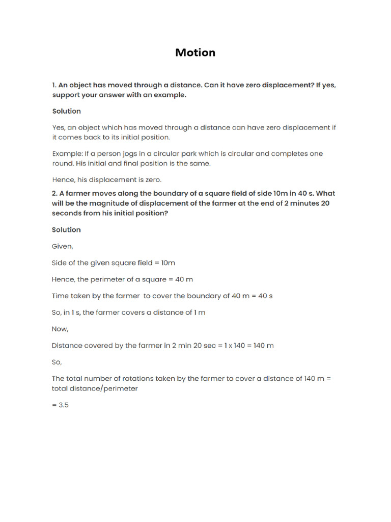 Motion Sample Paper | PDF