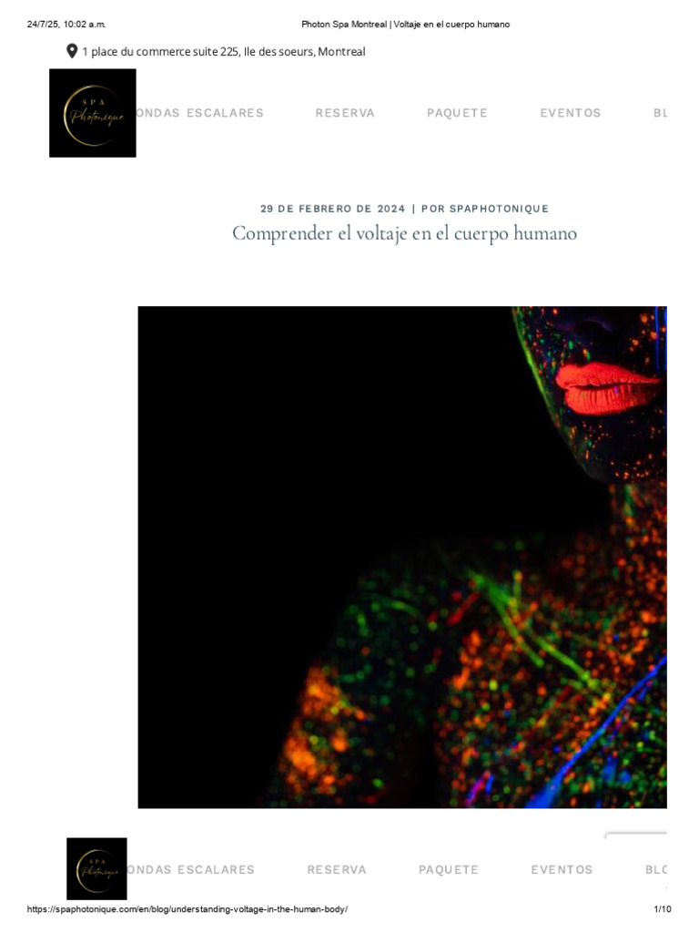 Photon Spa Montreal - Voltaje en El Cuerpo Humano | PDF | Regeneración (biología) | Curación