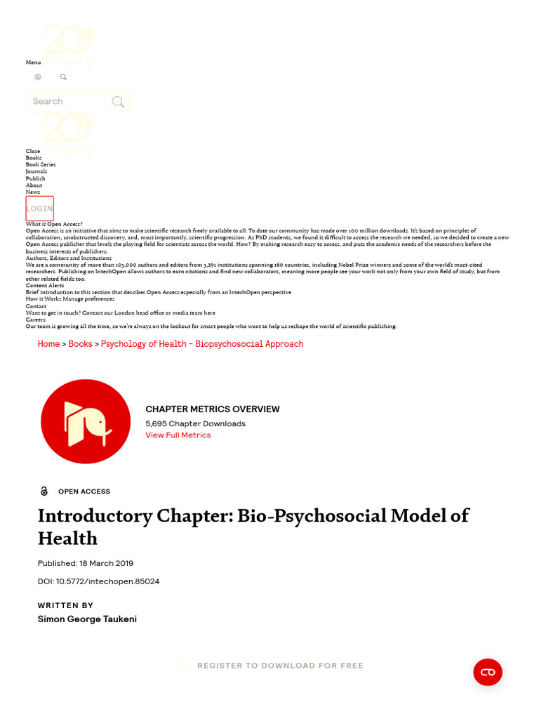 Introductory Chapter - Bio-Psychosocial Model of Health - IntechOpen ...