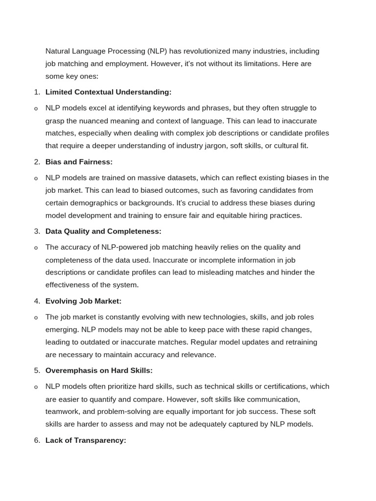 Natural Language Processing Limitations | PDF | Cognition | Cognitive ...