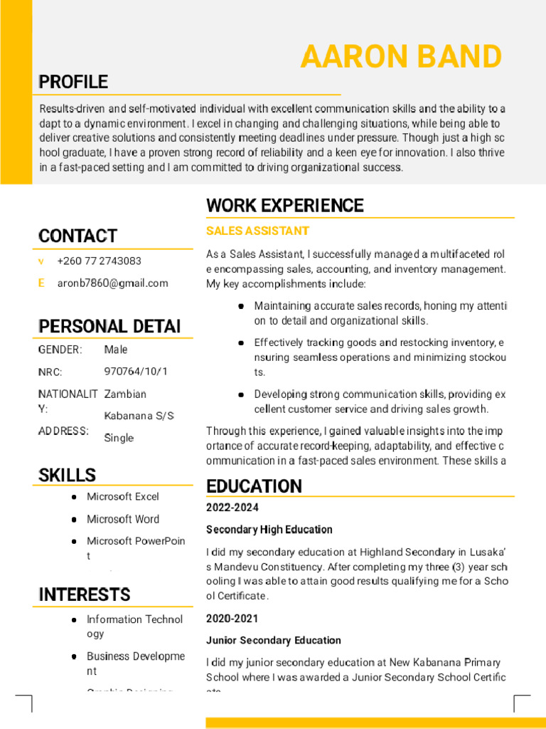 Aron Banda CV - Phoenix | PDF