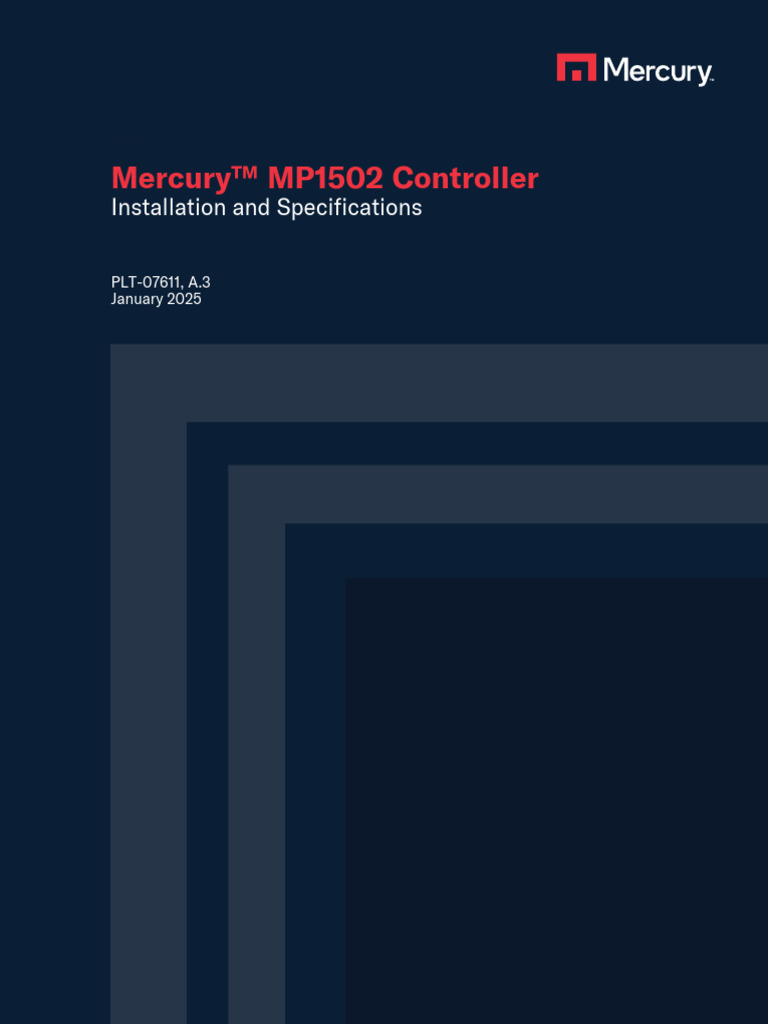 PLT 07611 A.3 Mercury MP1502 Controller Installation and Specifications ...