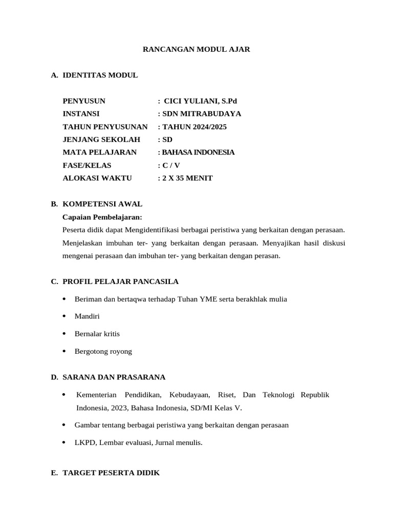 Rancangan Modul Ajar Modul 2 | PDF