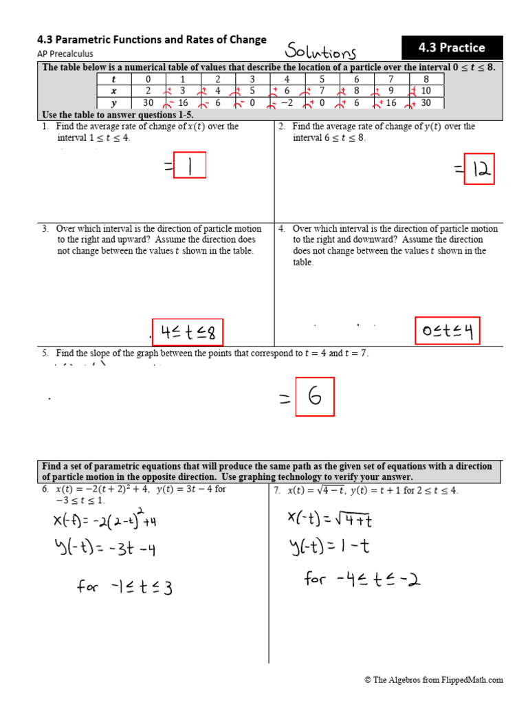 Parametric Functions and Rates of Change | PDF | Derivative