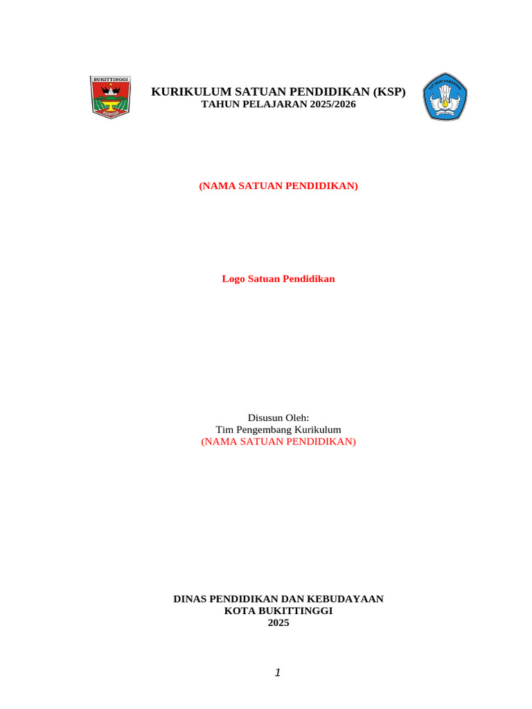 Template KSP Paud 2025 | PDF