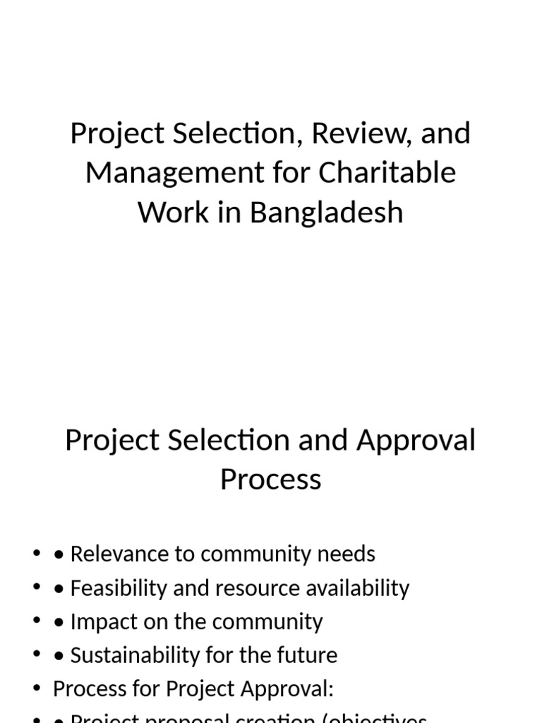 Project Selection Process | PDF