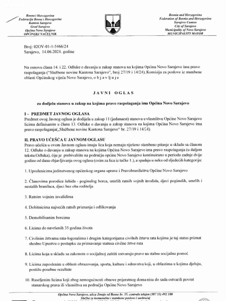 Tekst Javnog Oglasa 2024-Combined | PDF