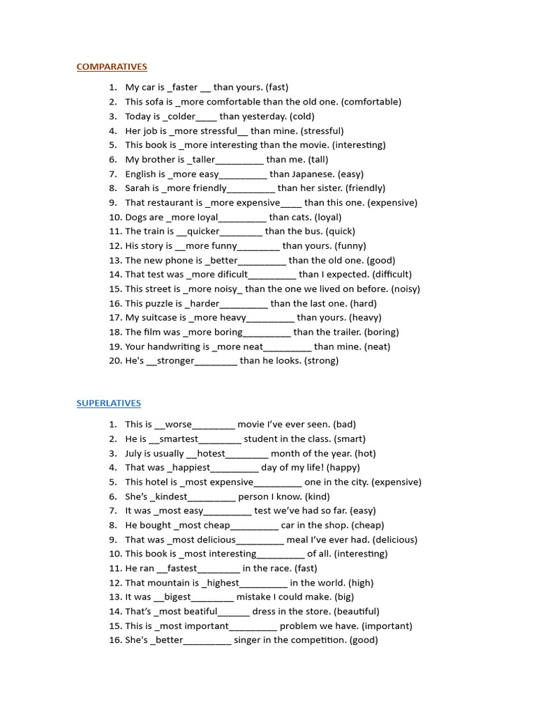 Comparatives and superlatives | PDF | Chess Openings | Chess Theory