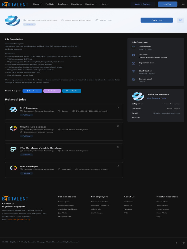 Java Script - Web GIS Engineer - BigTalent | PDF | Arc Gis | Computer Programming