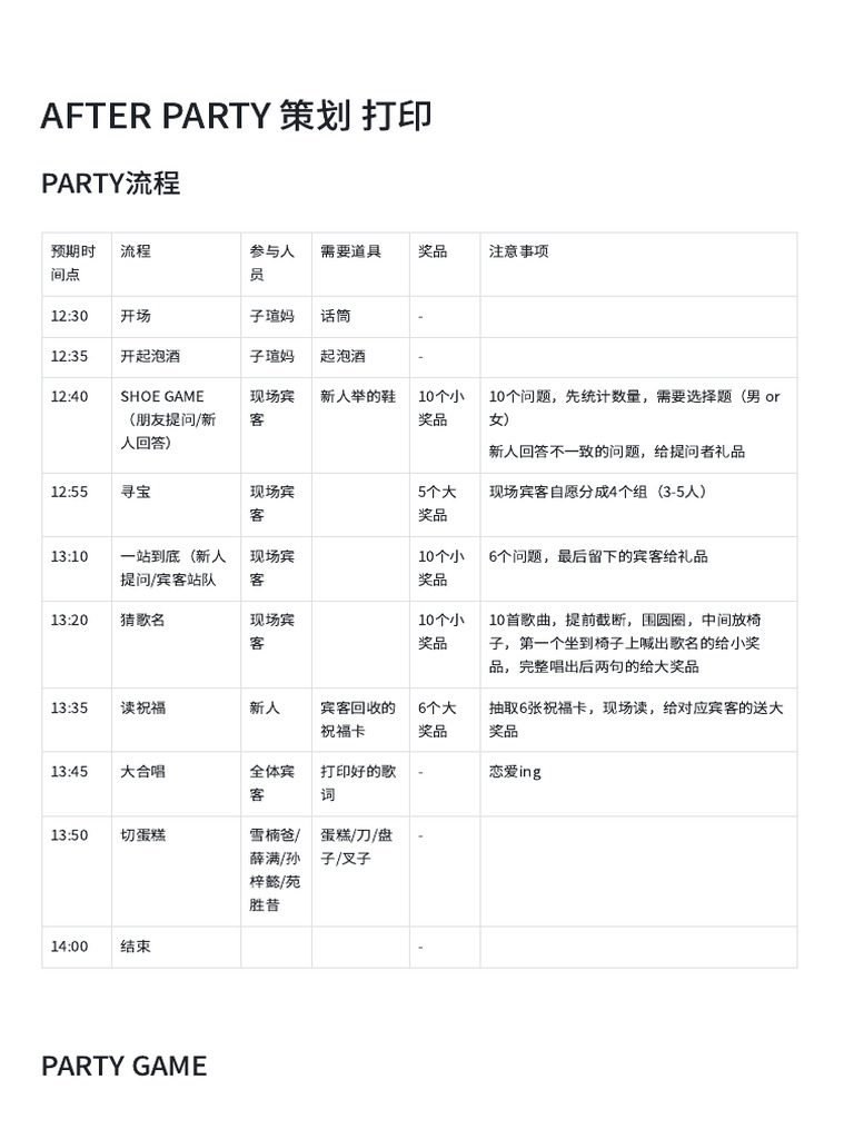 After Party 策划 打印 | PDF