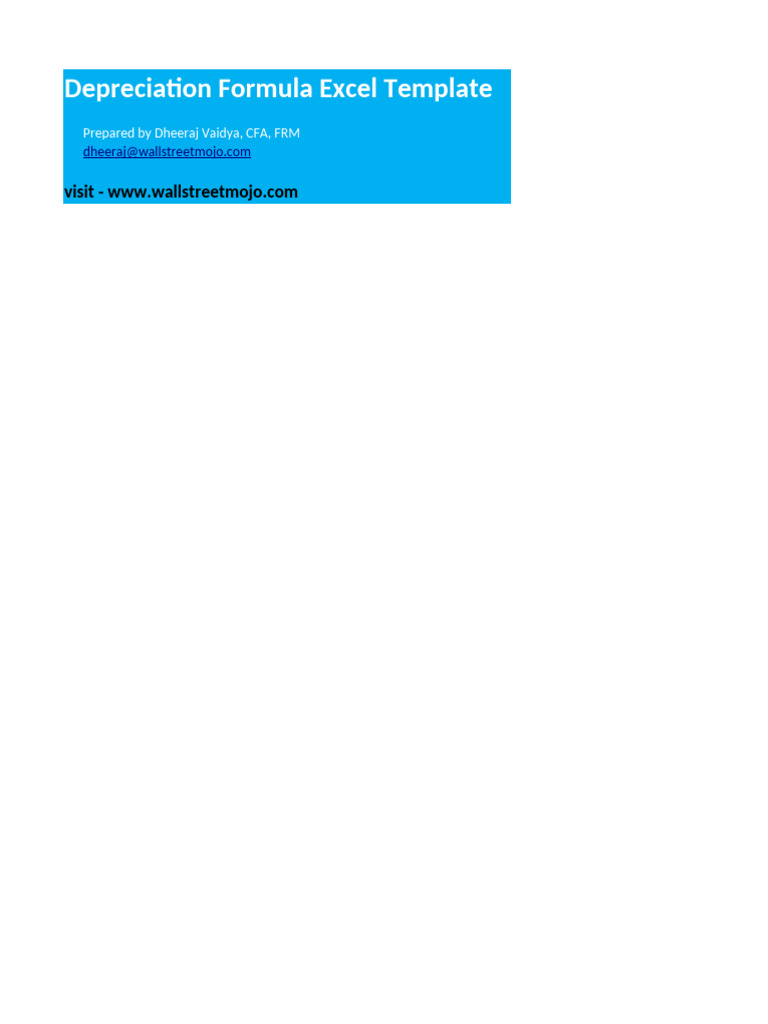 Depreciation Formula Excel Template | PDF | Depreciation | Financial ...