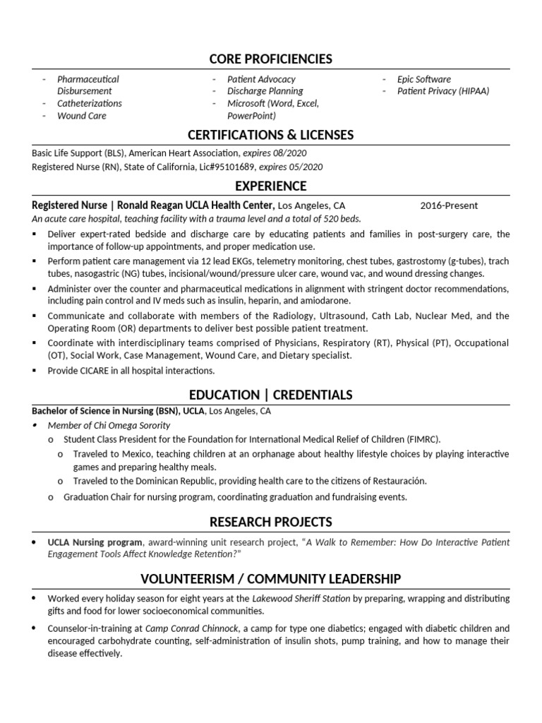 Free Resume Template From Zipjob | PDF | Nursing | Diabetes