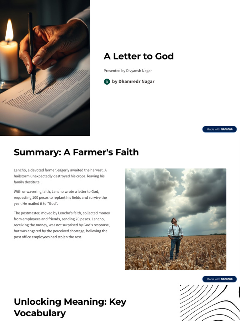 Lencho's Faith and Misplaced Trust | PDF