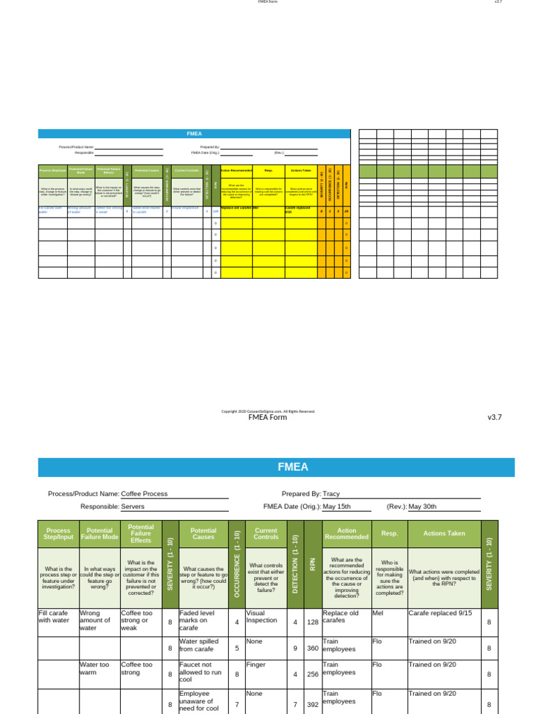 FMEA Updated Template | PDF