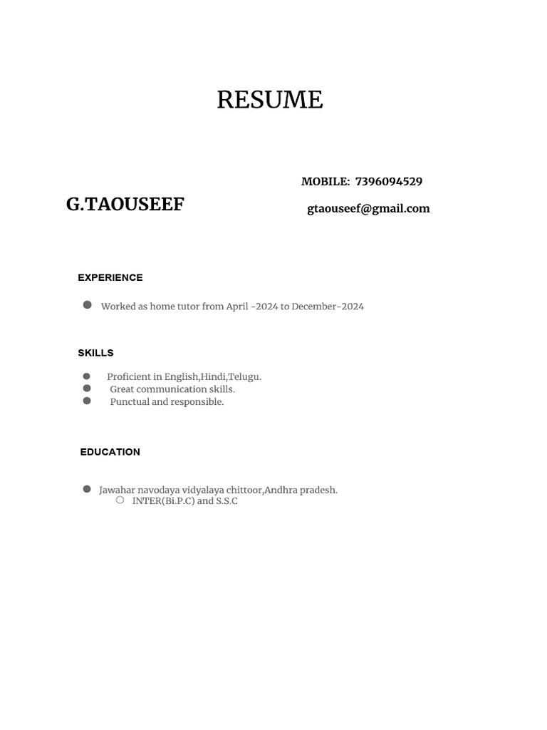 Resume PDF | PDF