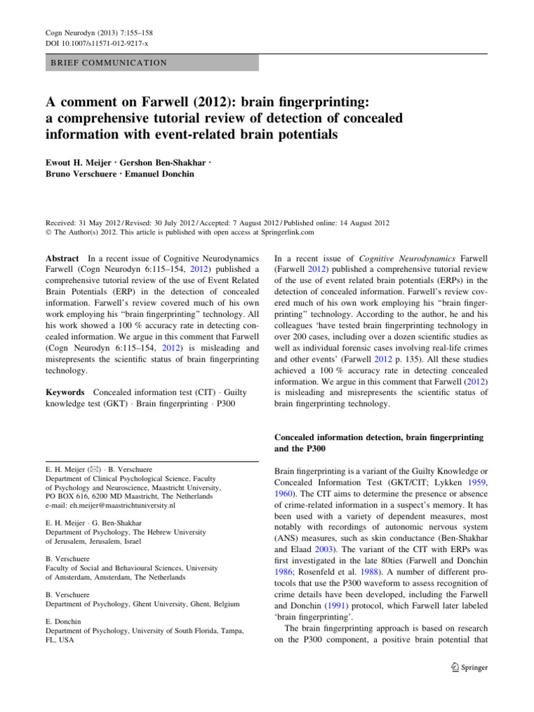 Meijer 2012 | PDF | Neuroscience