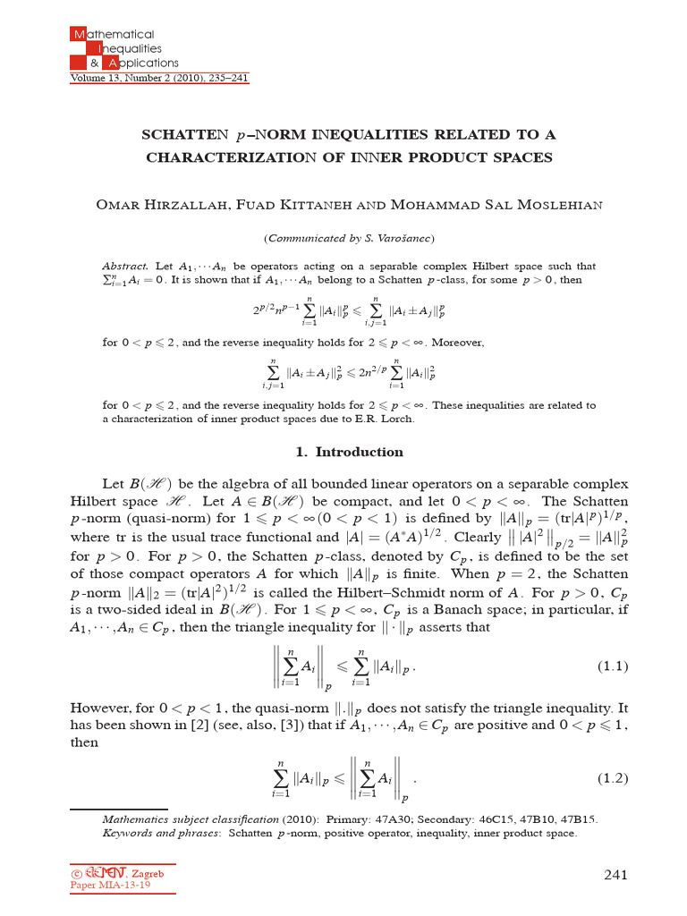 2010 (Schatten P-Norm Inequalities Related To A Characterization of ...