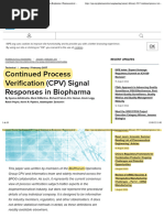 Continued Process Verification | PDF | Quality Management System | Evaluation