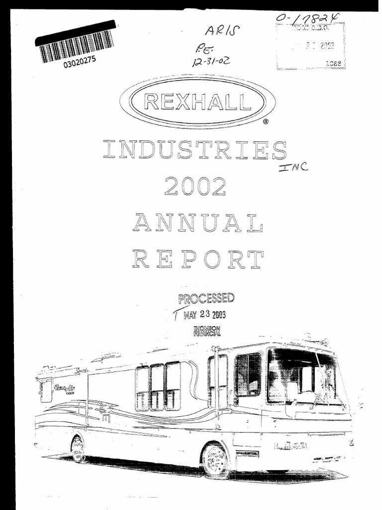 2025-04-24 - Rexhall 2002 Annual Report 03020275 | PDF