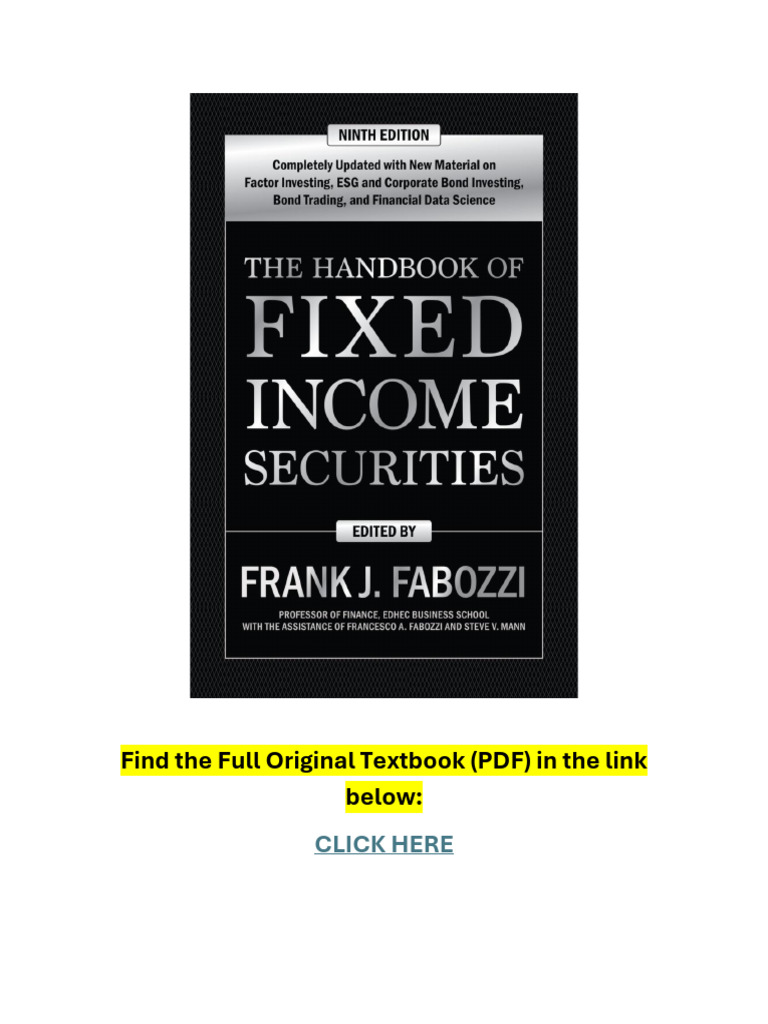 Handbook of Fixed Income Securities 9th Edition | PDF | Bonds (Finance ...