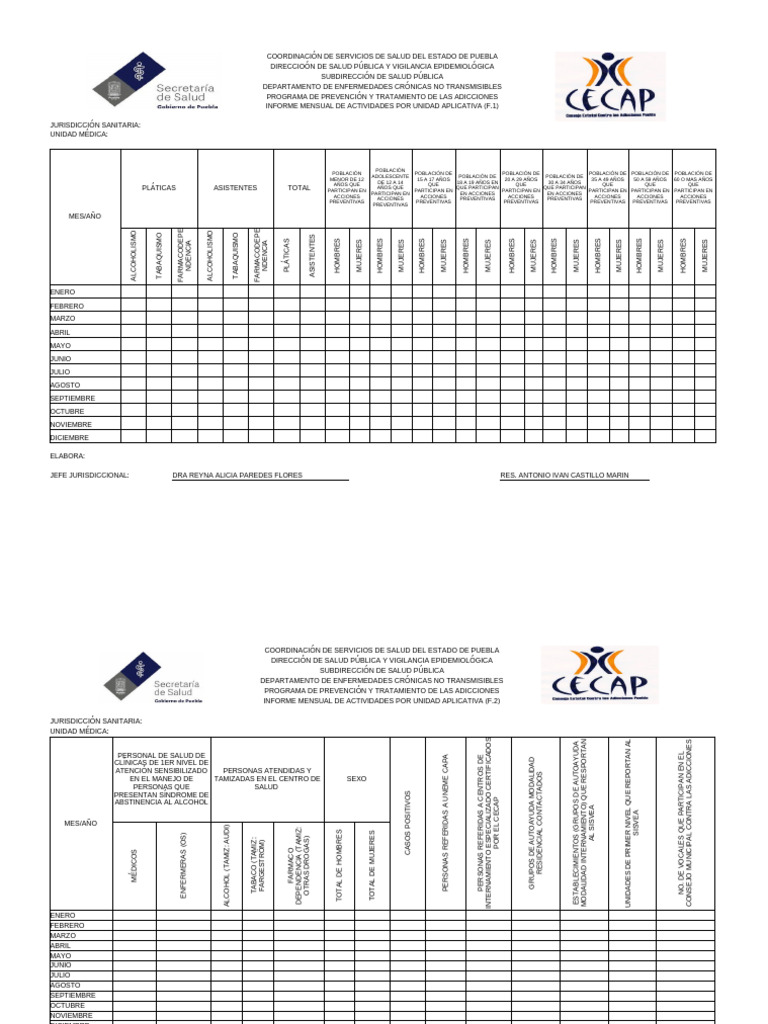 Informe Mensual de Adicciones Puebla | PDF | Cuidado de la salud ...