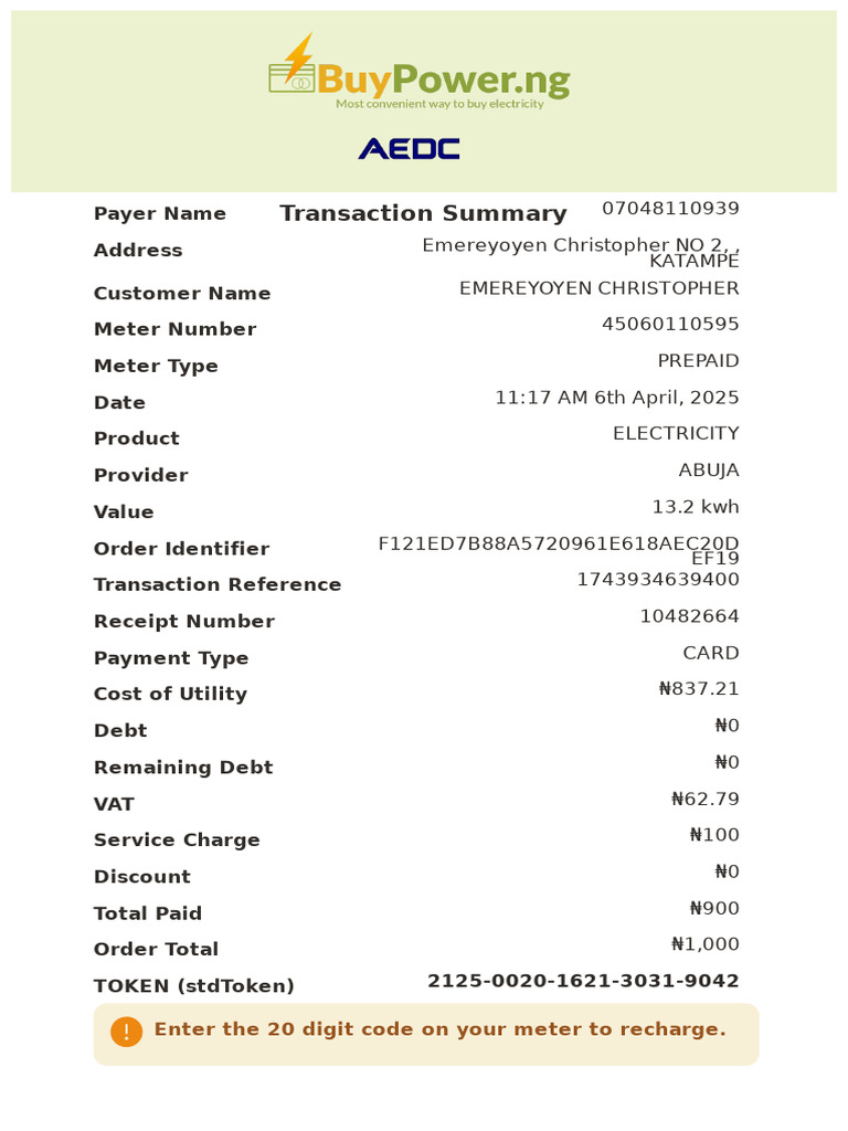 Transaction BuyPower | PDF