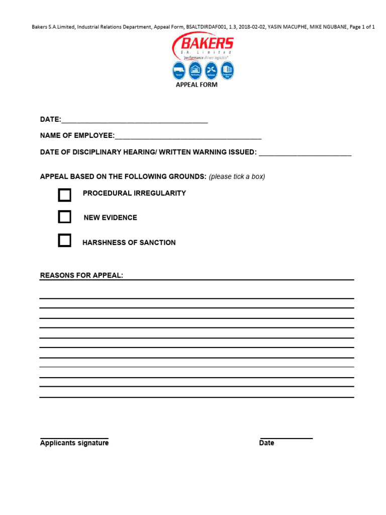 Appeal Form (6) New | PDF