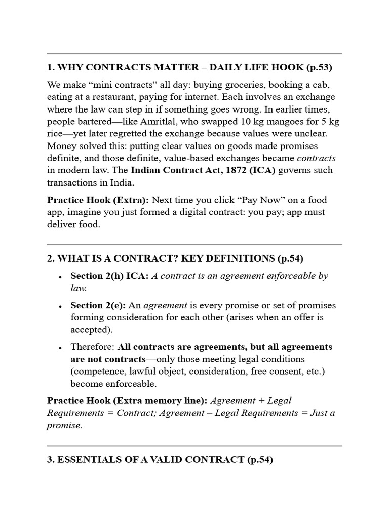 Key Concepts of Contract Law | PDF | Consideration | Offer And Acceptance