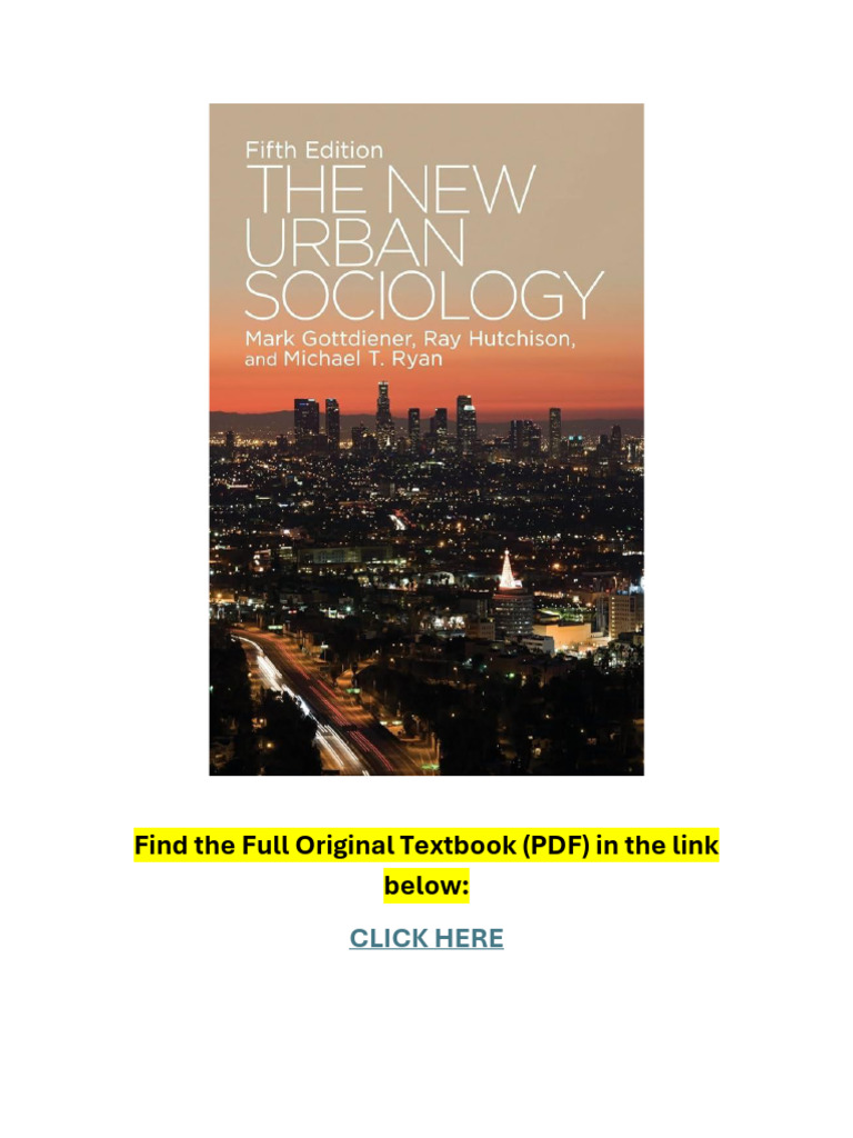The New Urban Sociology: 5th Edition | PDF | Sociology | Urban Planning