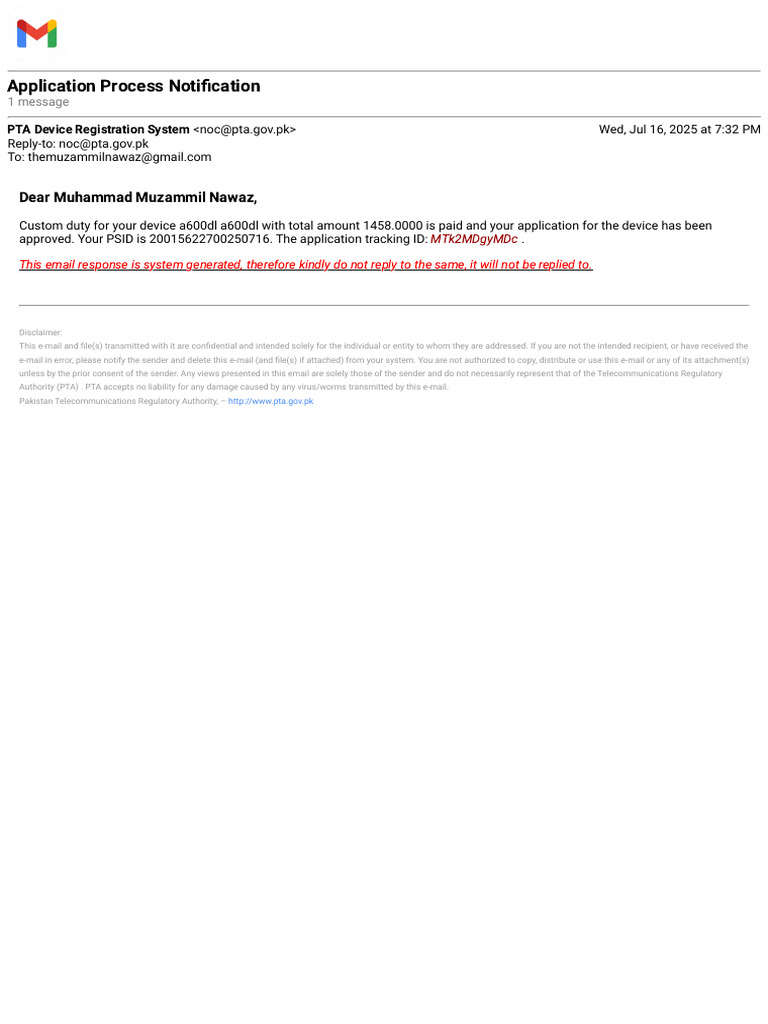 Gmail - Application Process Notification | PDF