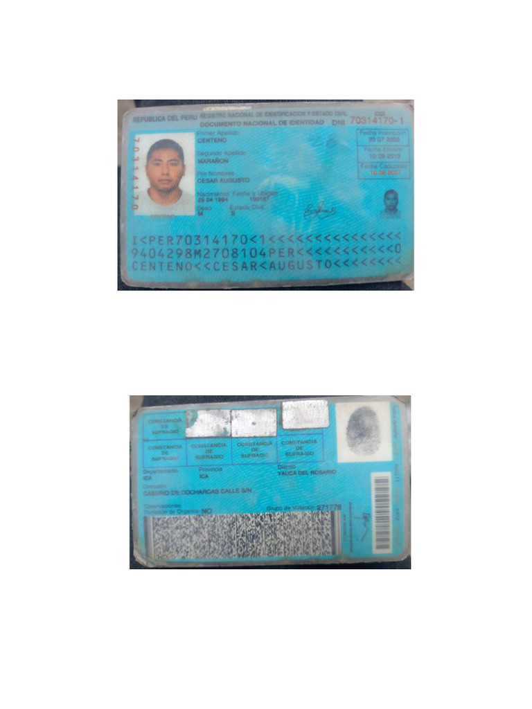 Dni Cesar Centeno | PDF