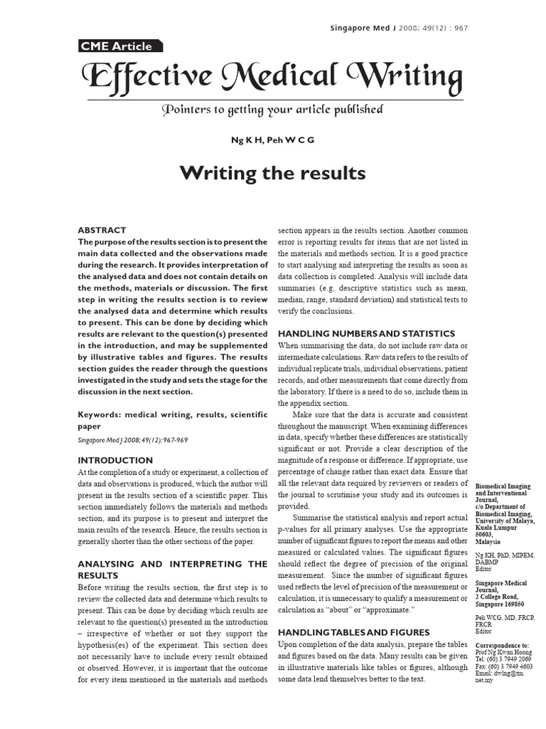 Writing The Results | PDF | Statistics | Data