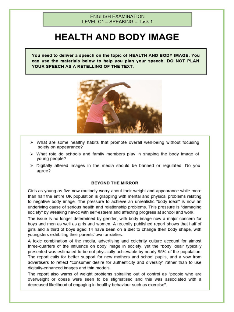 T1 Health and Body Image | PDF