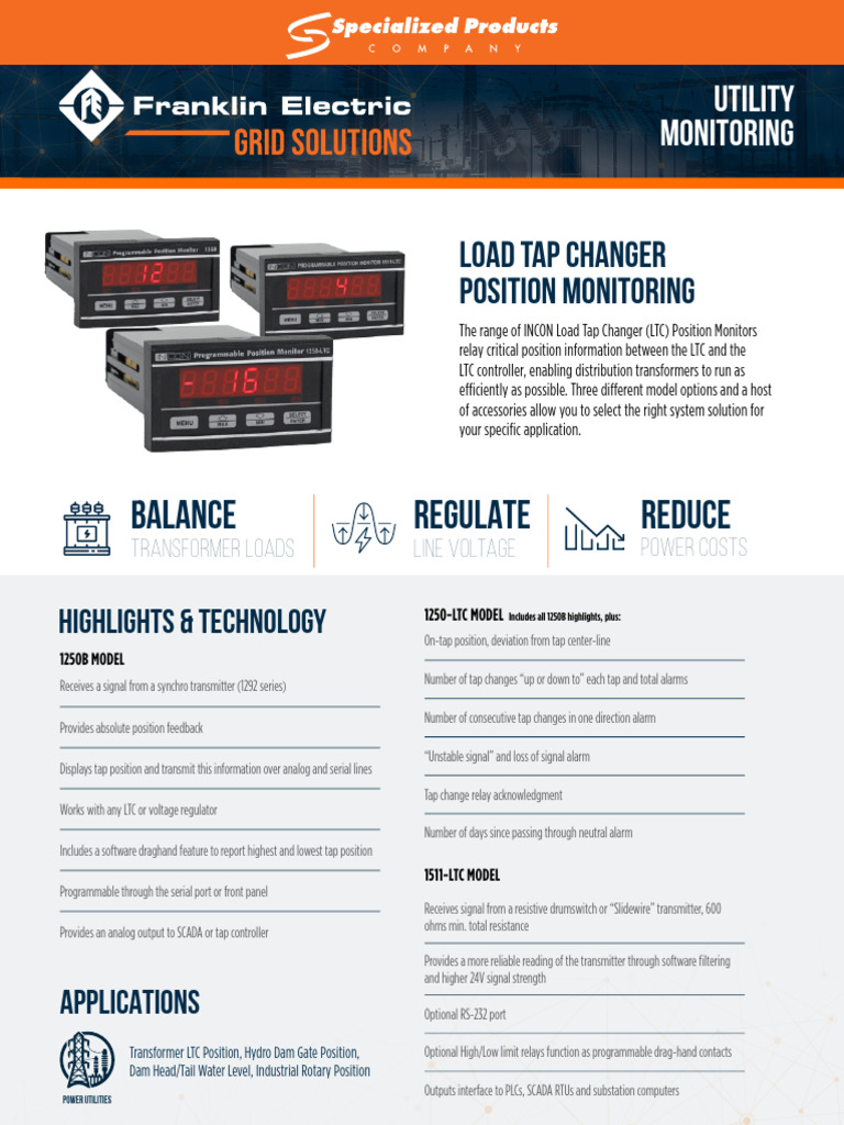INCON Load Tap Changer Position Monitors | PDF | Power Supply ...