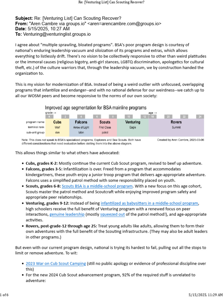 Re - (Venturing List) Can Scouting Recover | PDF | Scouting | Youth ...