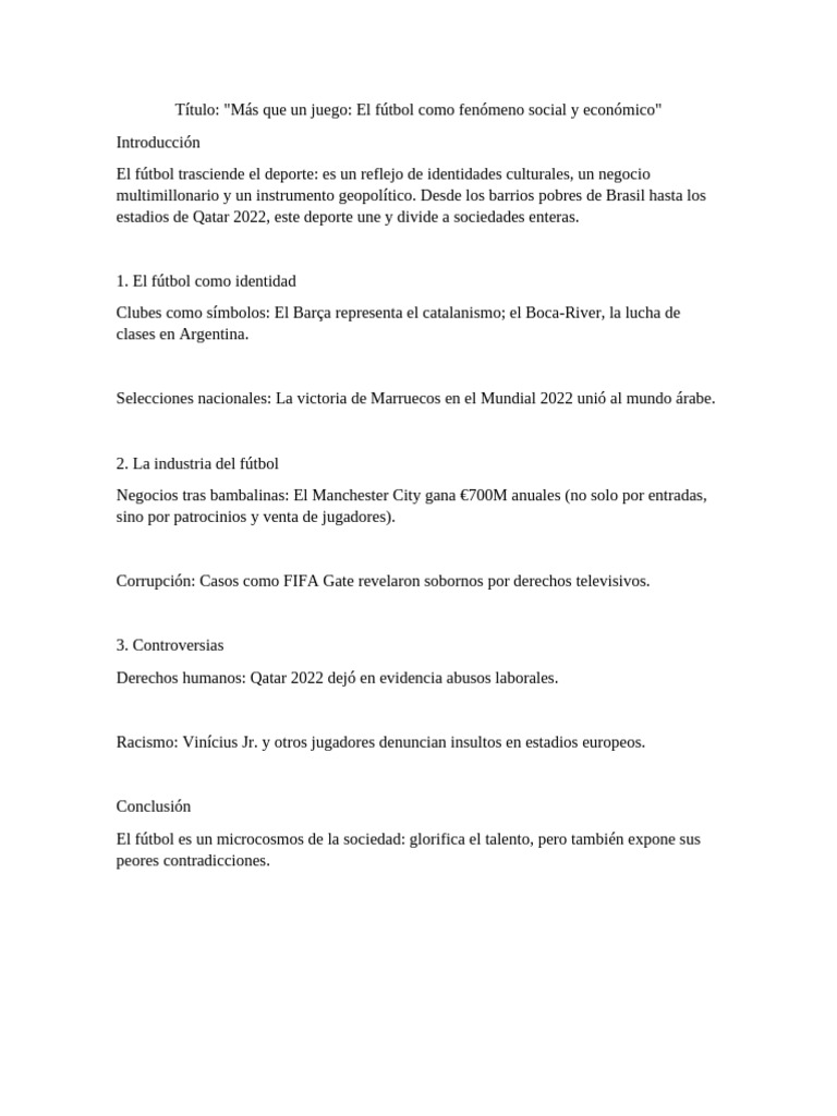 Ensayo Futbol | PDF